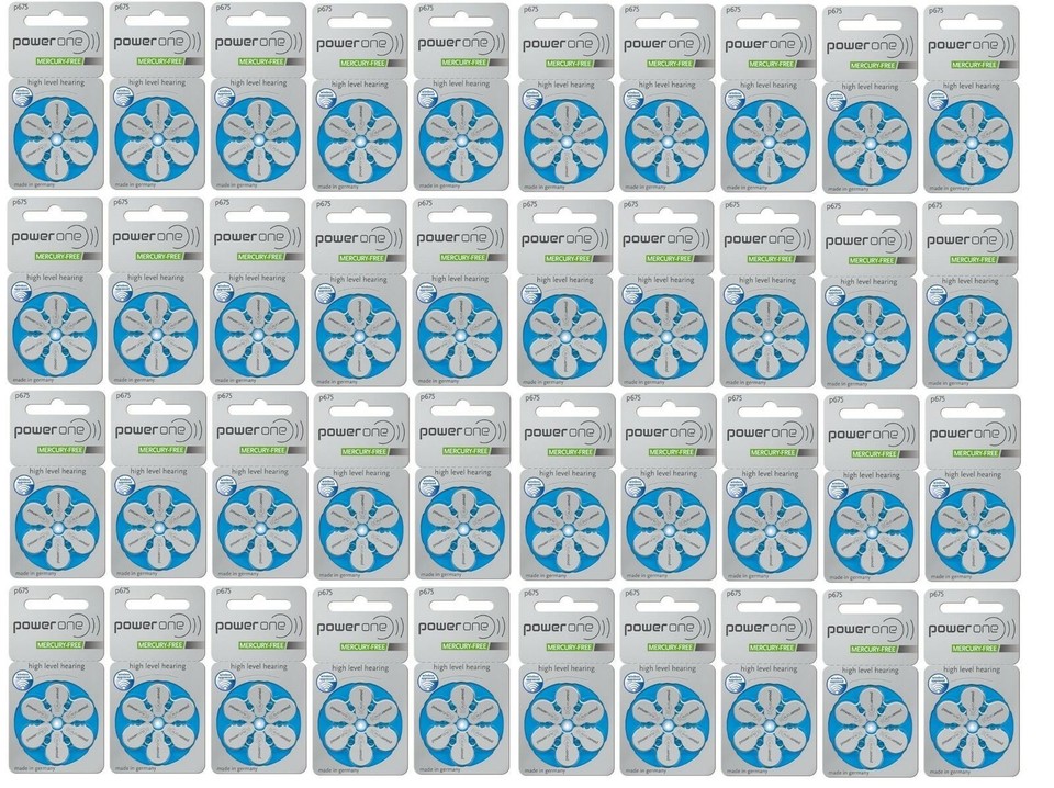 Powerone Hearing Aid Battery Size P675 - 6 batteries to 240 batteries ...