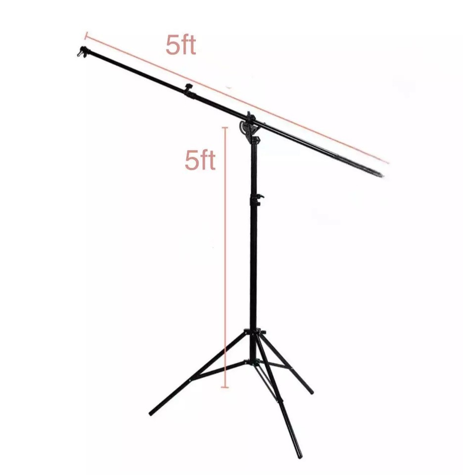 5ft Photo Studio Boom Arm Light Stand Adjustable Rotatable Tripod Free ...