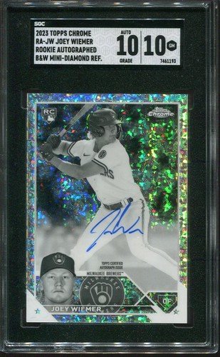 2023 Topps Chrome - Rookie Autographs Joey Wiemer #RA-JW Black & White ...