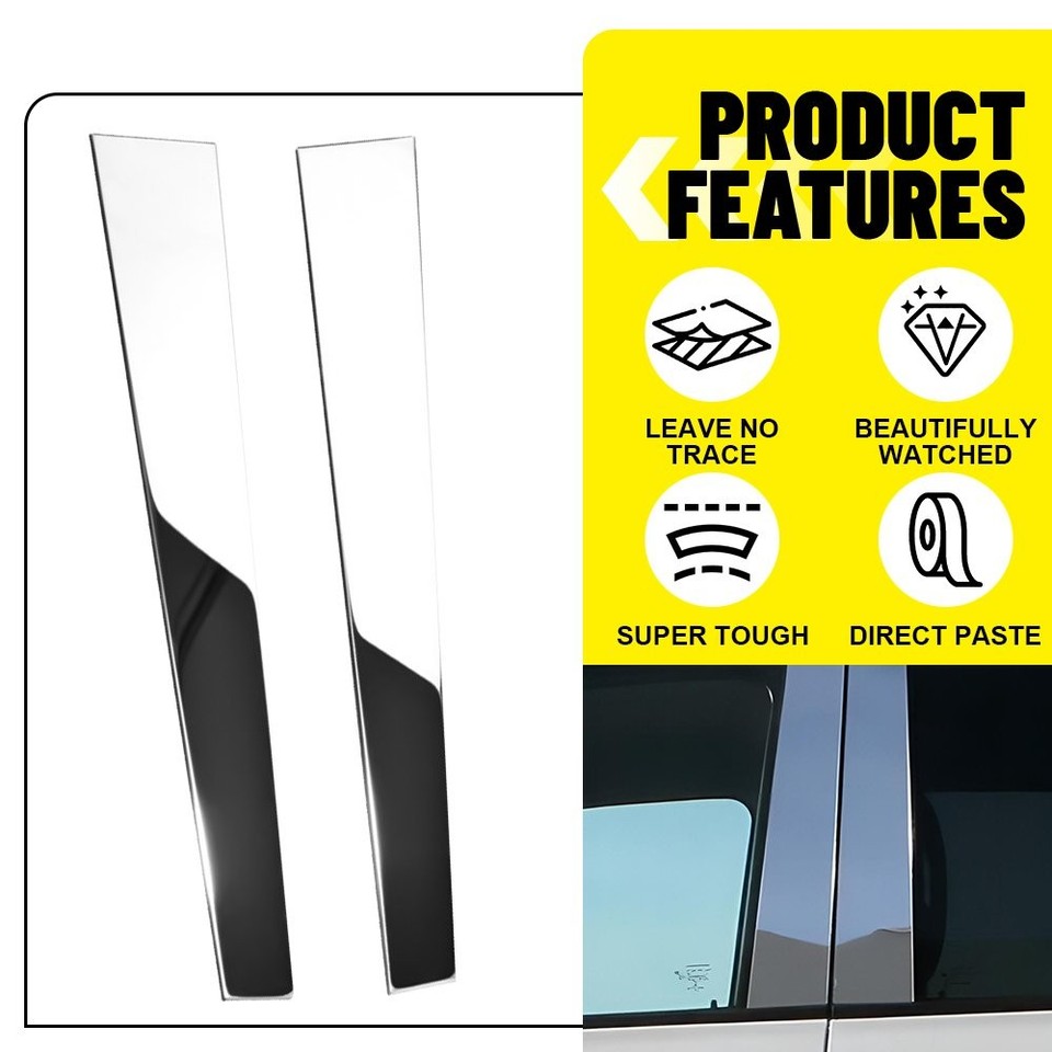 Chrome Door Window Pillar Posts Decal Trim 6pcs for 1997-2017 Lincoln ...