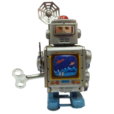 Robot astronaut televisiTin Toy Vintage Collectible Clockwork Tin Toy ...