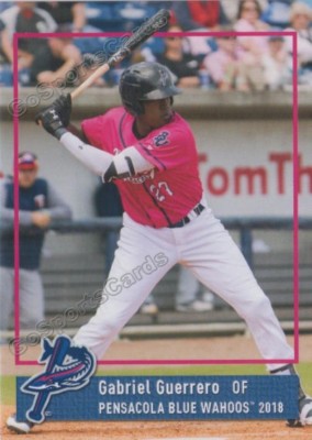2018 Pensacola Blue Wahoos Gabriel Guerrero RC Rookie Cincinnati Reds ...
