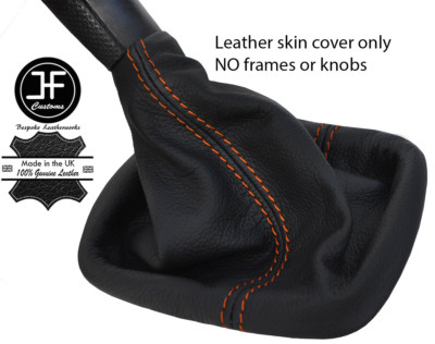 ORANGE STITCH FITS VW GOLF 4 IV JETTA MK4 1998-2005 GENUINE LEATHER ...
