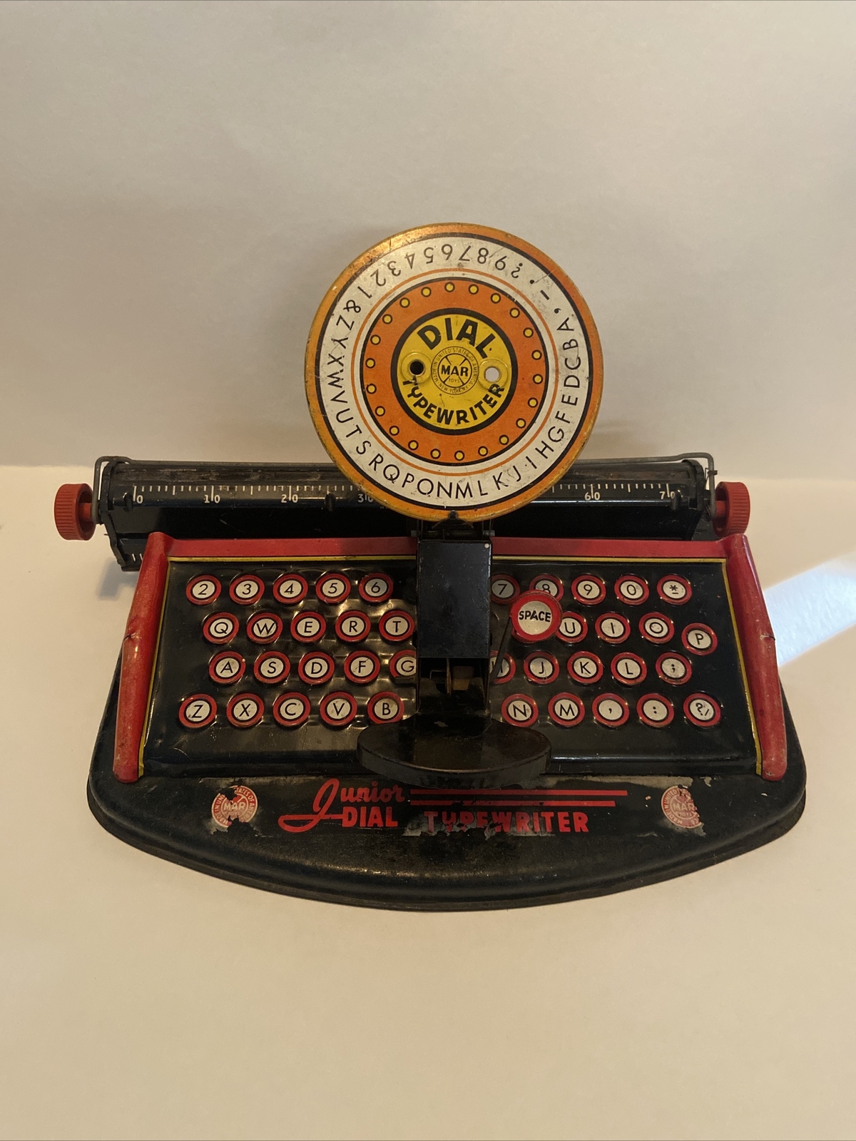 Vintage Junior Dial Typewriter by Louis Marx & Co. New York NY Red ...