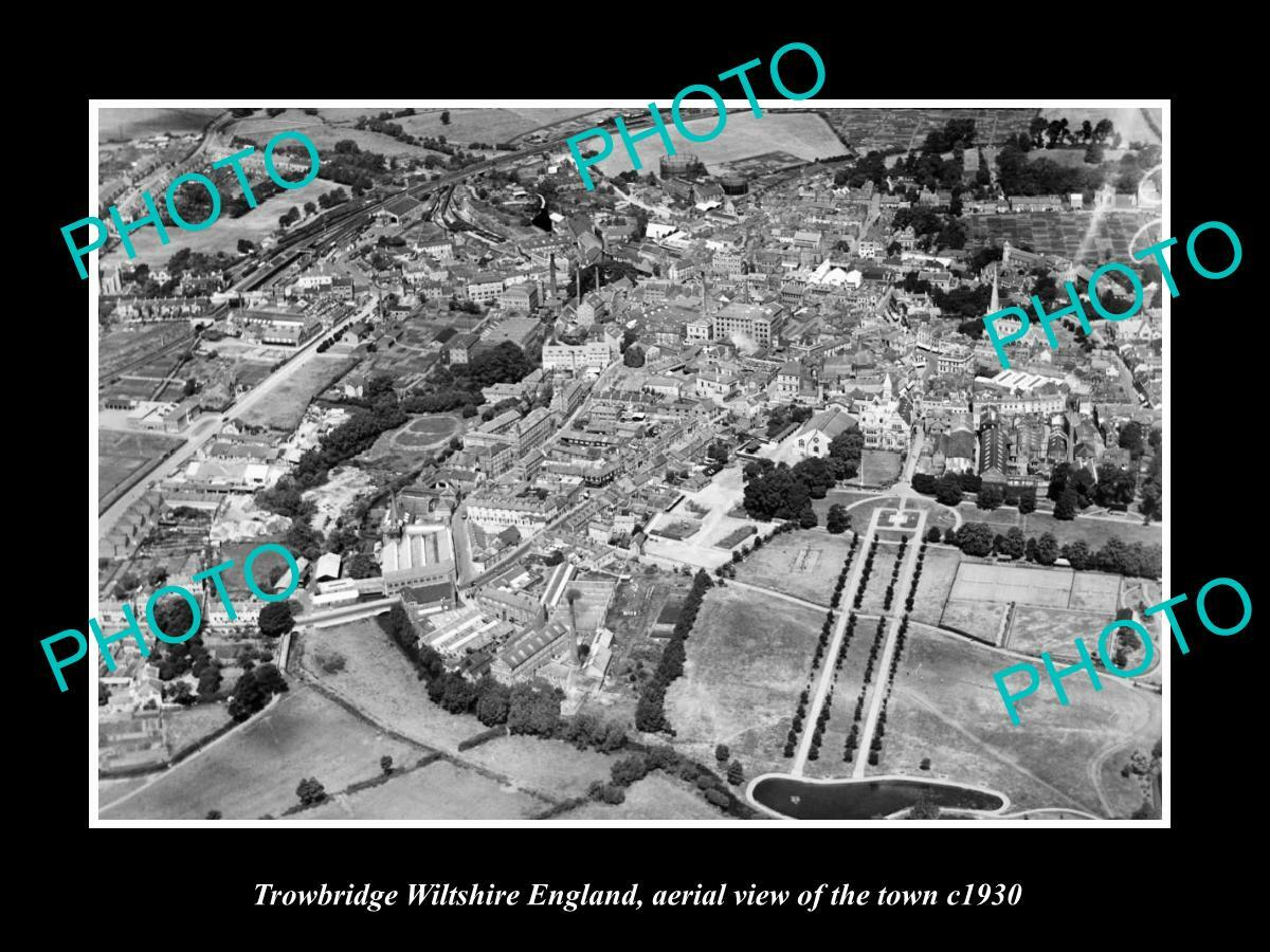 OLD 6 X 4 HISTORIC PHOTO OF TROWBRIDGE WILTSHIRE ENGLAND TOWN AERIAL ...
