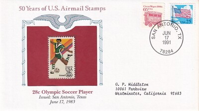 STAMP US SCOTT C104, 2278 & 2452 "Soccer" 28 CENT 1983 MNH STAMP IS ...