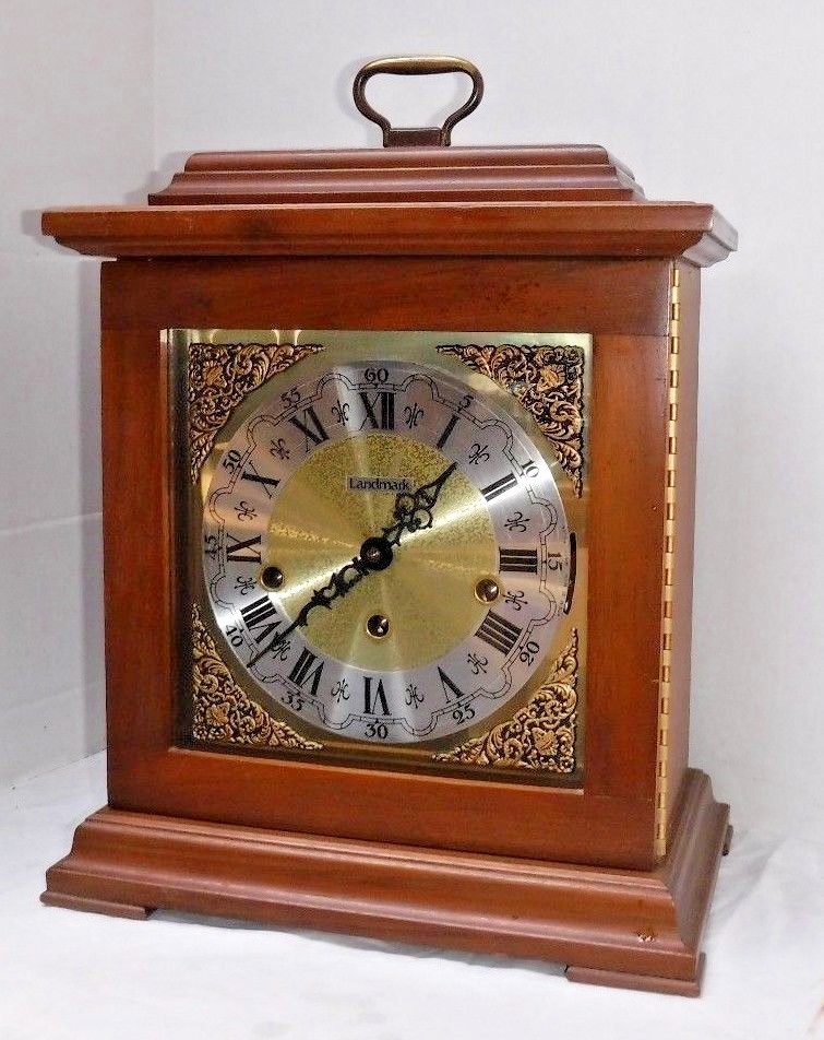 HARRIS MALLOW LANDMARK U.S.A TRIPLE CHIME 8DAY BRACKET CLOCK WORKING ...