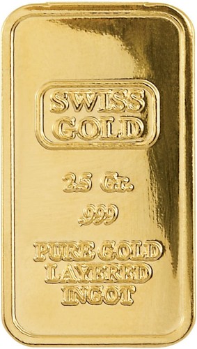 Swiss Ingot 2.5 Grams Layered 24 K Gold, American Treasures Tribute ...