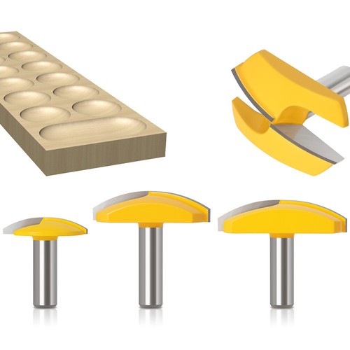 1/2 12mm Shank Horizontal Crown Router Bit Bowl Radius Cutter Ø44/63 ...