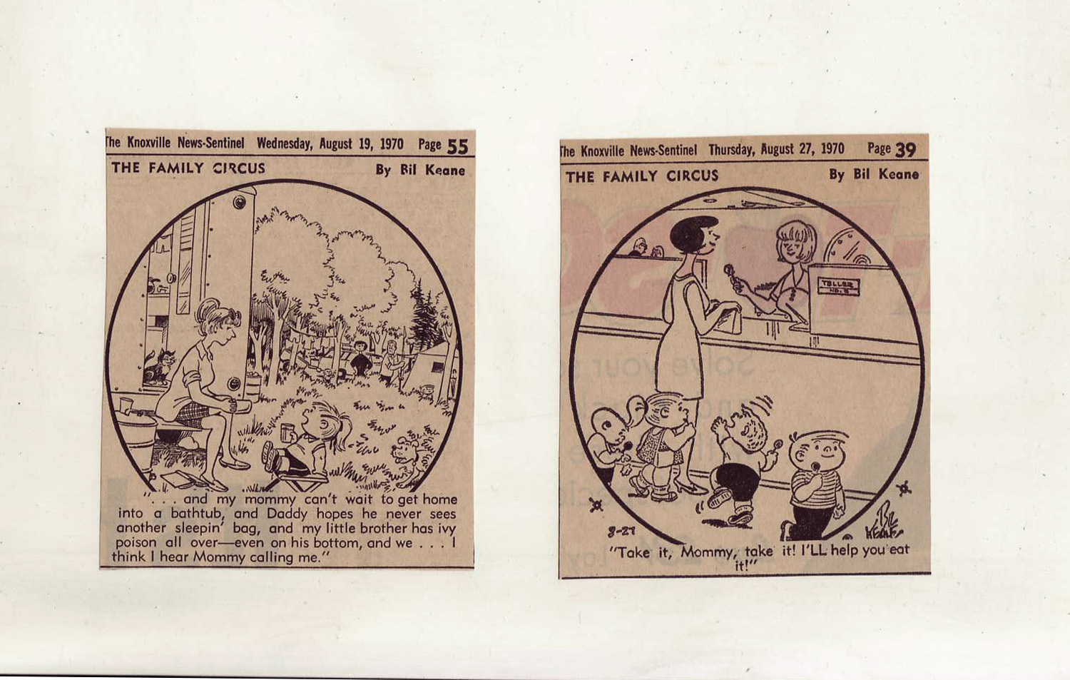 Family Circus by Bill Keane - 16 daily comic strip panels from August ...