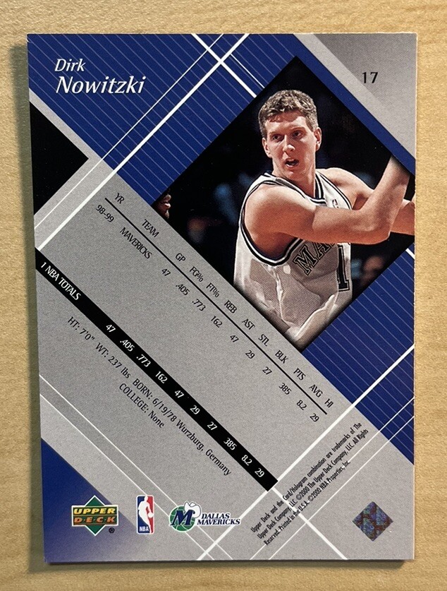 Dirk Nowitzki 1999-00 Upper Deck BLACK DIAMOND Card #17, NM-MT | eBay