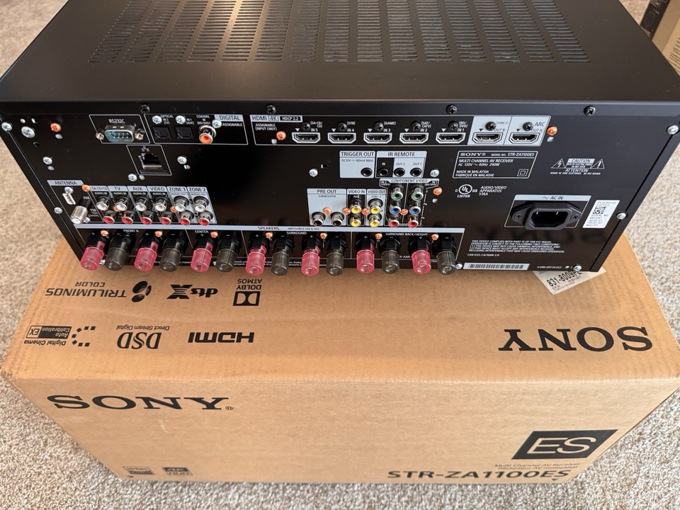 Sony STR-ZA1100ES Multi Channel AV Receiver Black AC 120V ~ 60Hz 290W ...