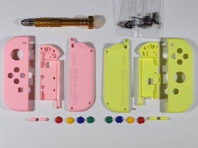 Genuine Nintendo Pastel Pink (L) & Yellow (R) Joy Con Shells CHOOSE ...