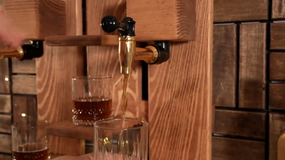 Wooden Wall Mounted Whiskey Dispenser, Custom Engraved Spirit Rack with ...