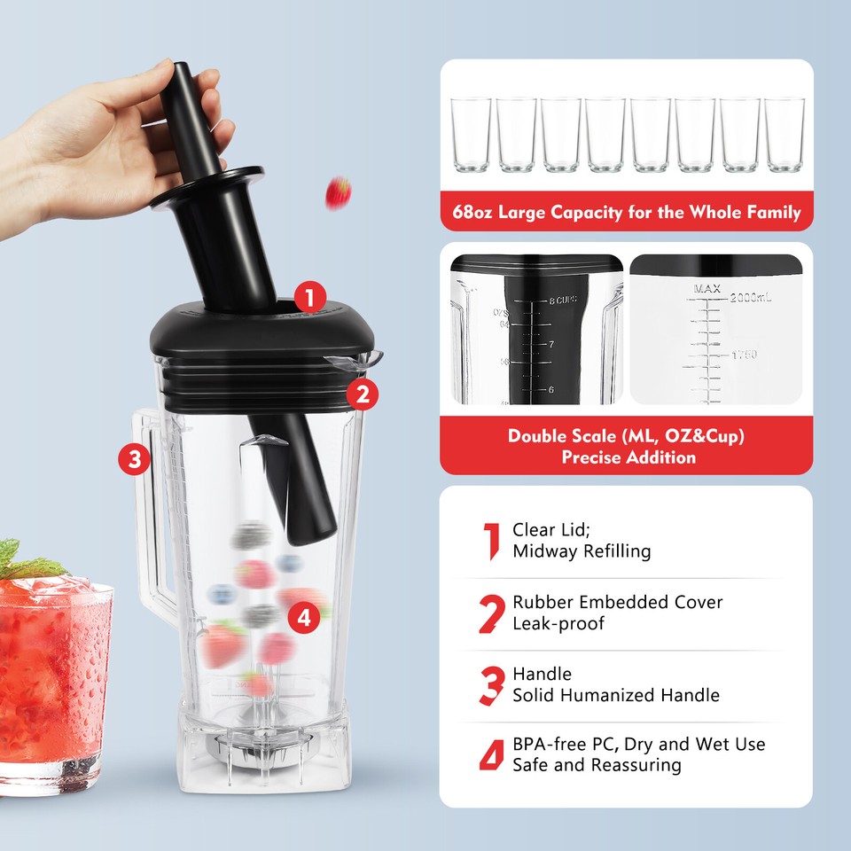 Professional Blender 3HP 2L Heavy Duty Commercial Blender Mixer Juicer ...