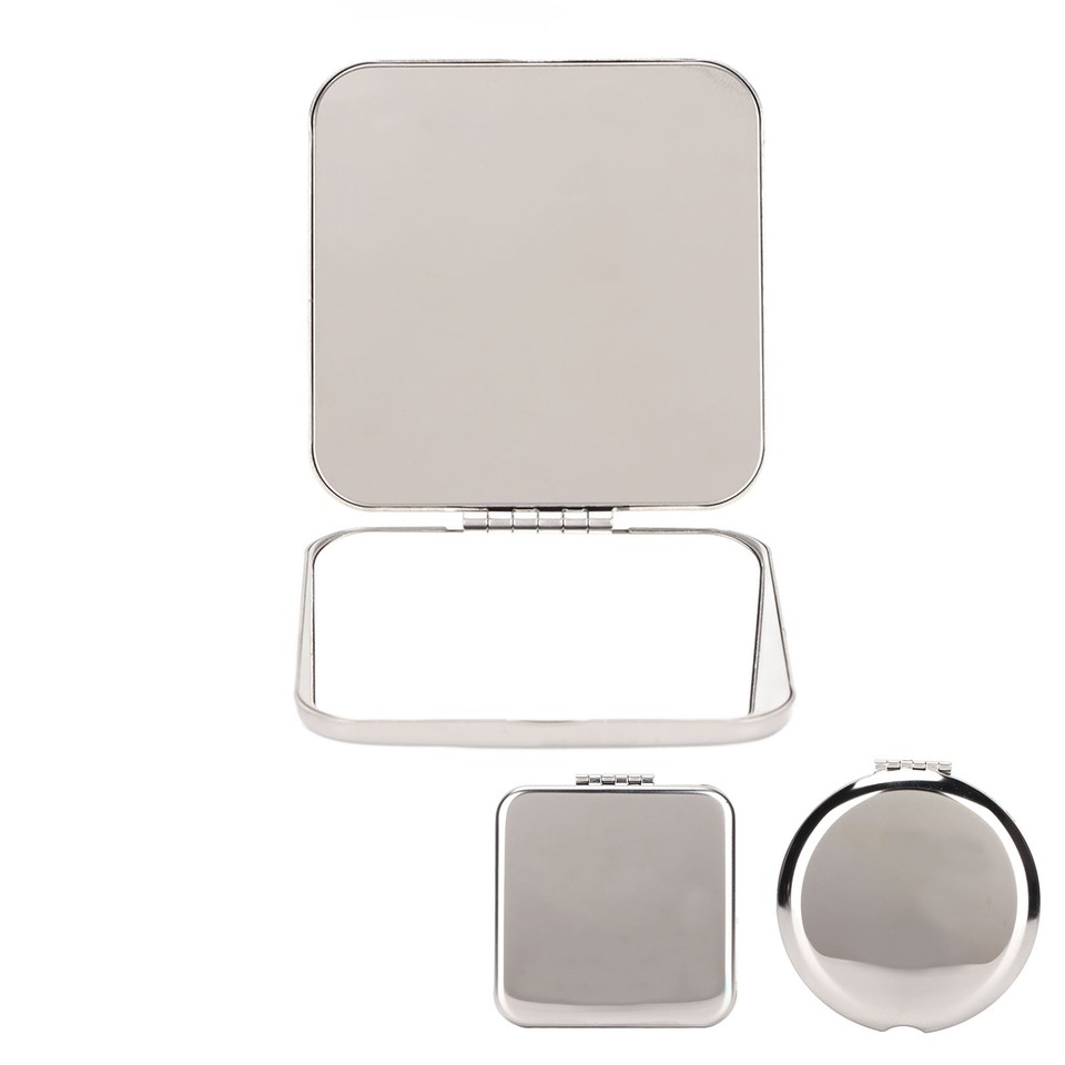 Pocket Mirror Double Sided Foldable Stainless Steel Small Purse Mirror ...