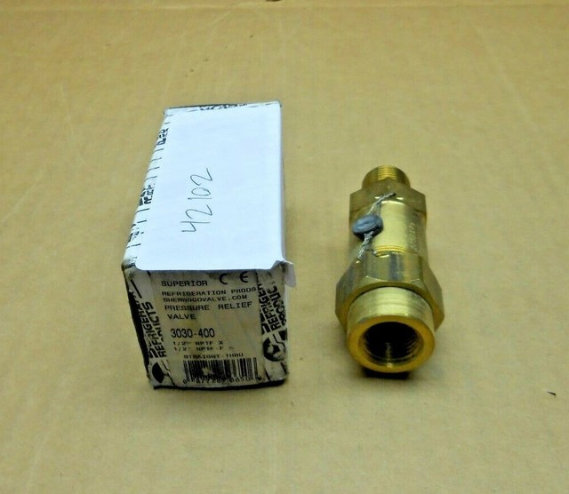 1 Superior 3030-400 3030400 1/2" Brass Refrigeration Pressure Relief ...