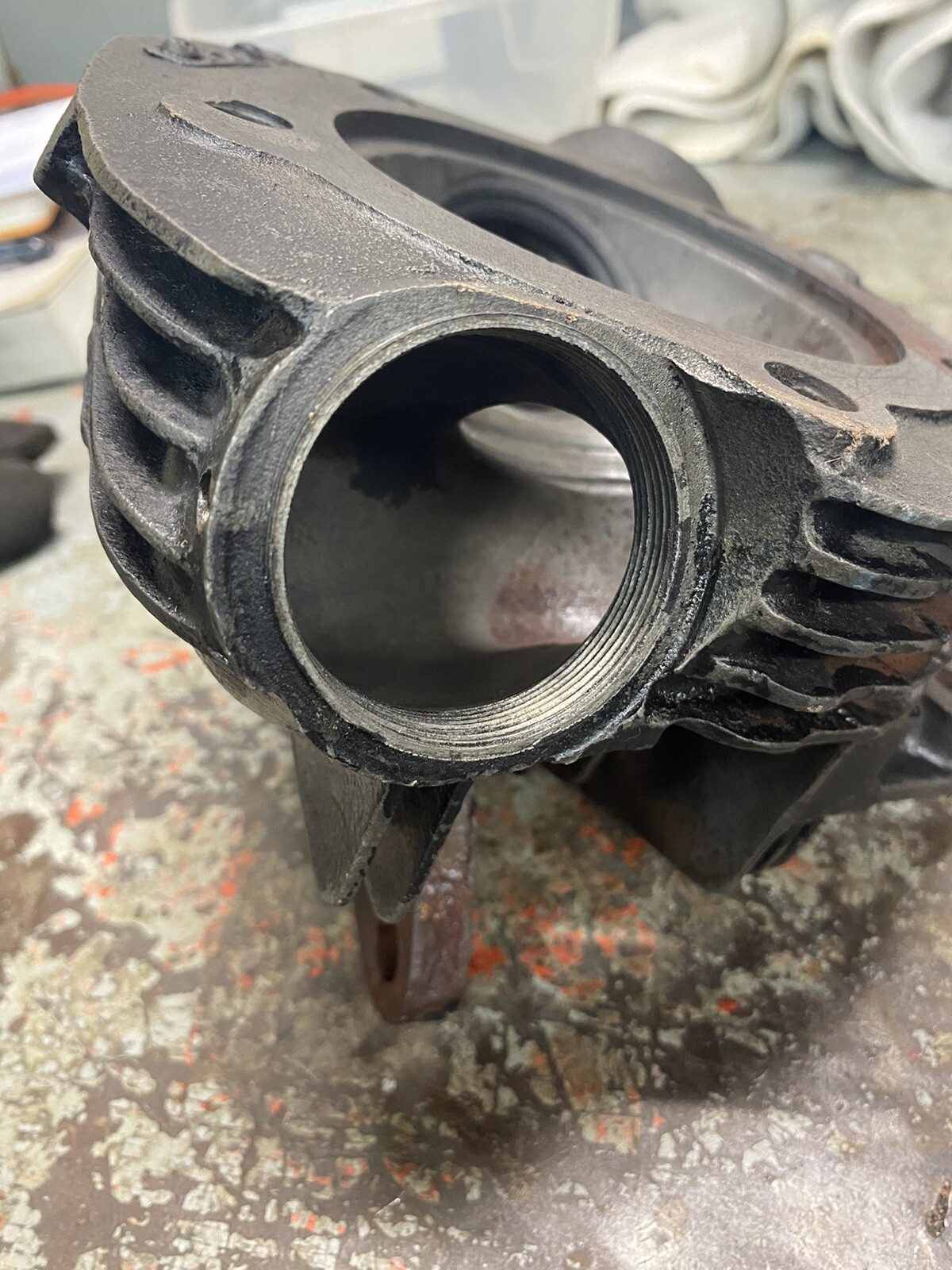 Harley Knucklehead Cylinder Heads Set Front Rear OEM FL EL NOS 1200 ...