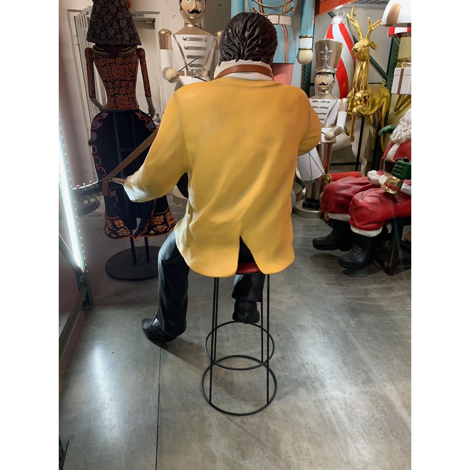 Singer Elvis Sitting On Stool With Guitar Life Size Resin Statue ...