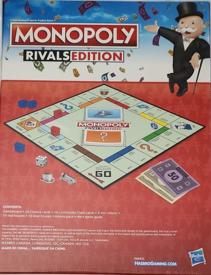 MONOPOLY Rivals Edition BRAND NEW/SEALED 2-Player Game. Hasbro Gaming ...