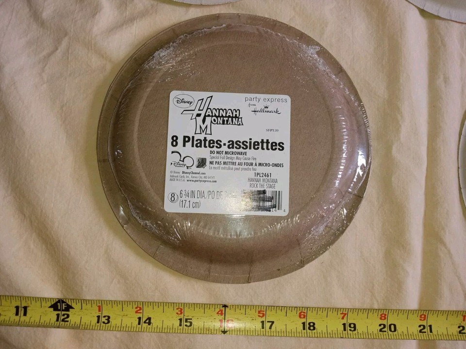 12 hannah montana paper plates, 8 of these are sealed. | eBay