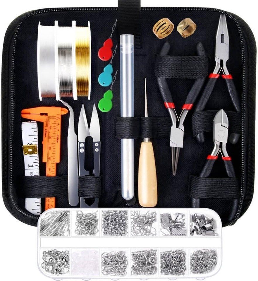 Jewelry Making Supplies Kit with Tools, Wires, Findings for Jewelry ...