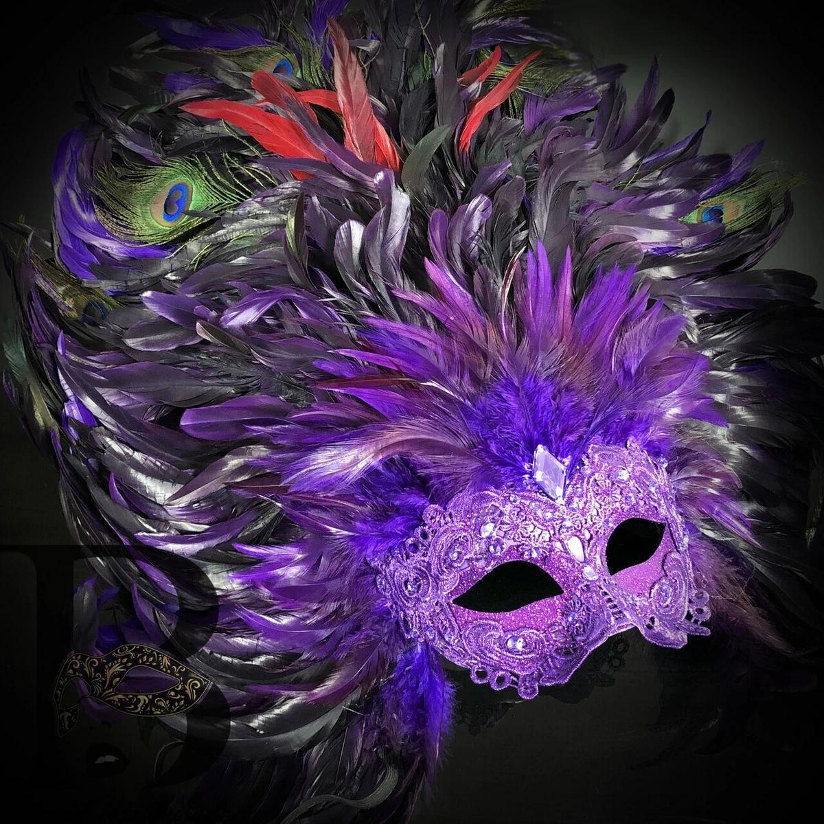 Black And White Feather Masquerade Masks