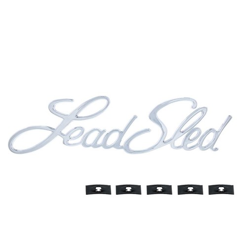 CHROME LEAD SLED BADGE NEW LEADSLED HOLDEN FORD CHEV HOTROD RATROD ...