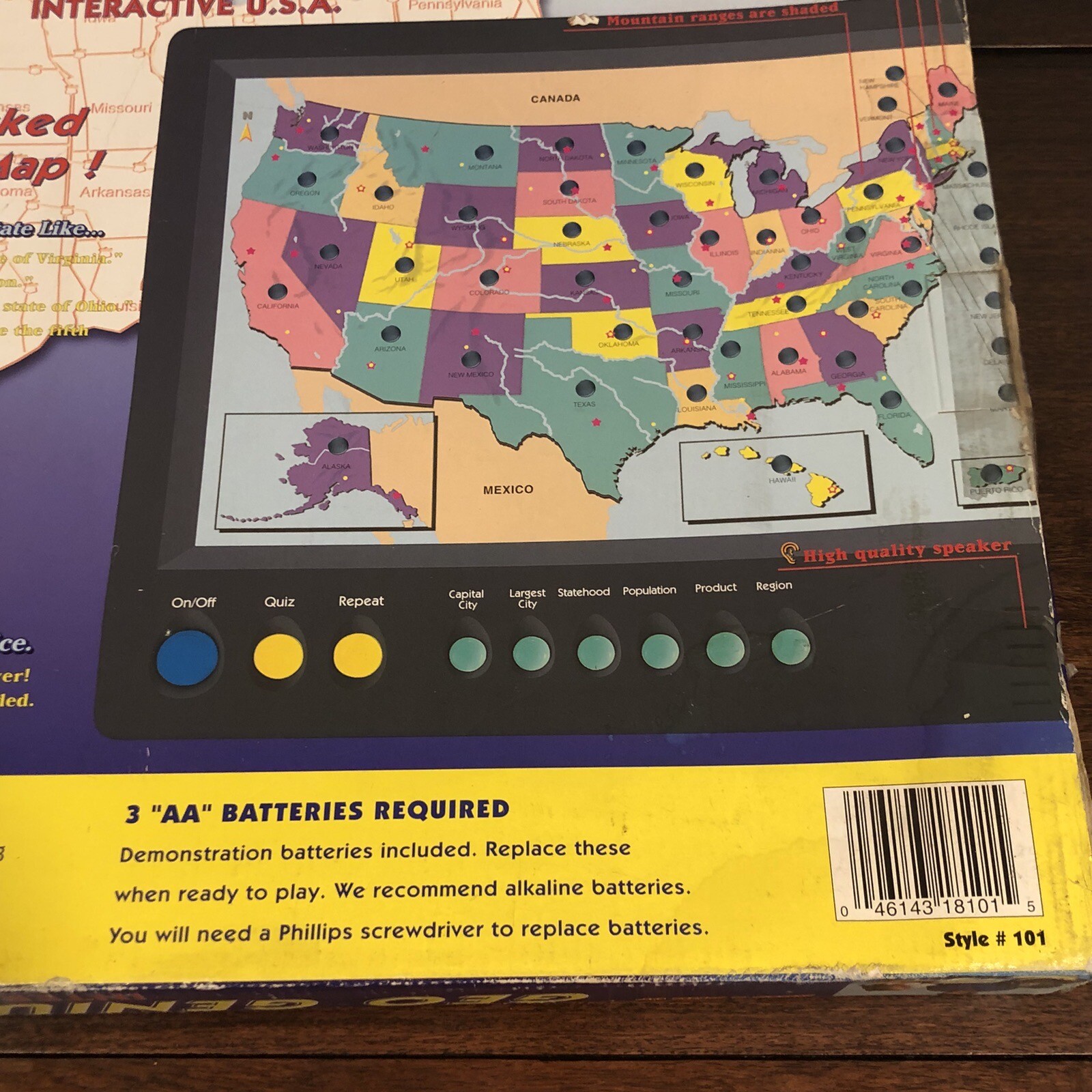 Vintage Geo Genius Interactive USA Talking Map 1998 for Kids Age 6 #101 ...