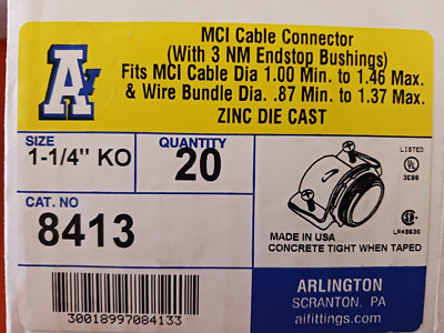ARLINGTON 8413 1-1/4" MC CONNECTOR 1.00 - 1.46 CABLE (SOLD BY THE ...