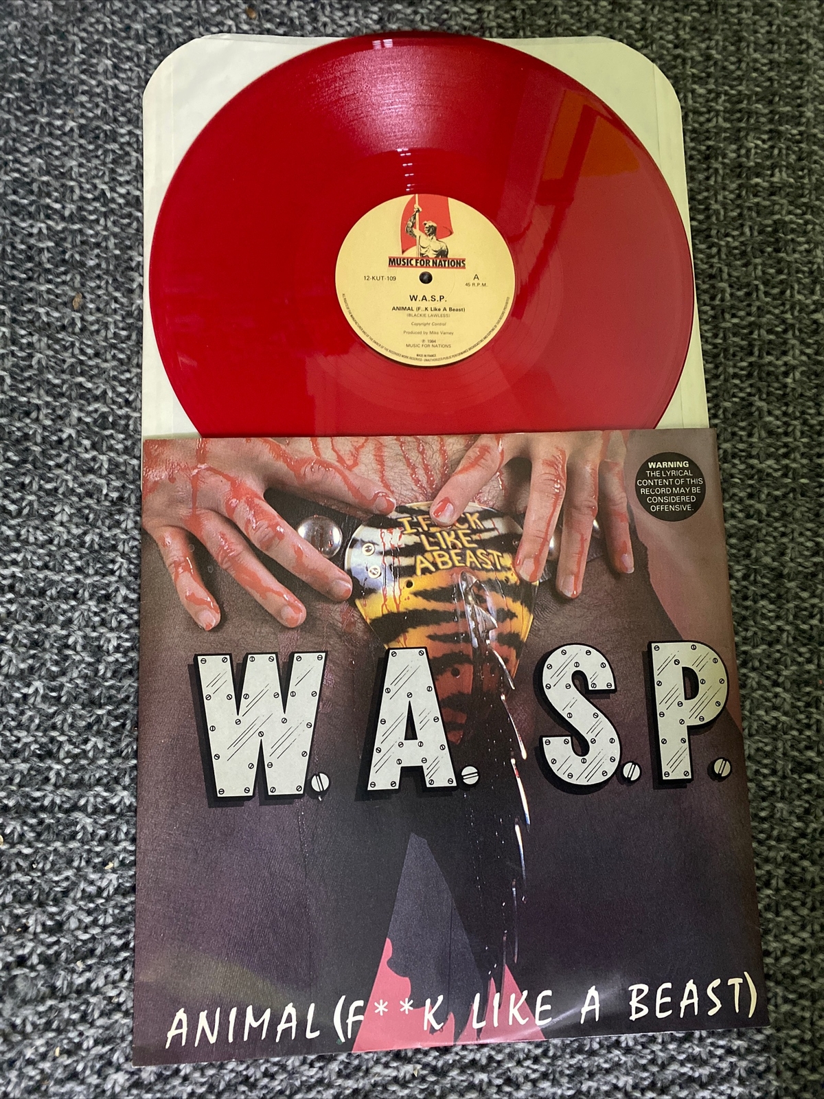 Wasp Lp 12” Animal 1984 N. M Original Press Red Vinyl Rare | eBay