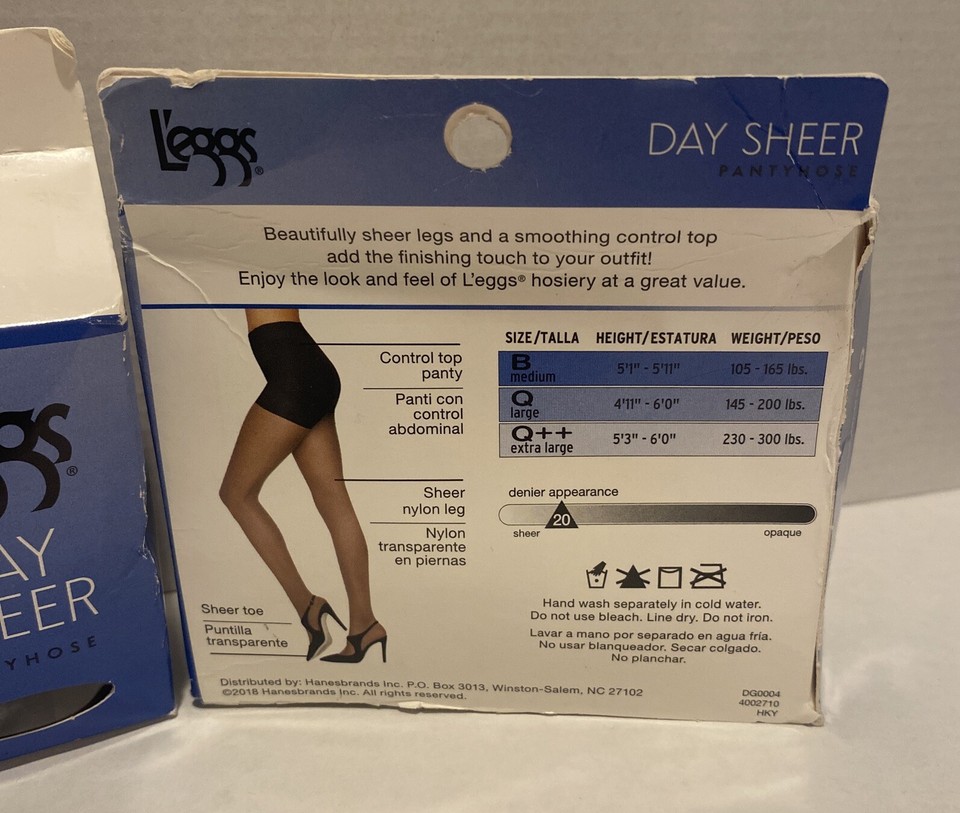 Women’s L’eggs DAY SHEER Pantyhose Control Top QUEEN SIZE Off Black Lot ...
