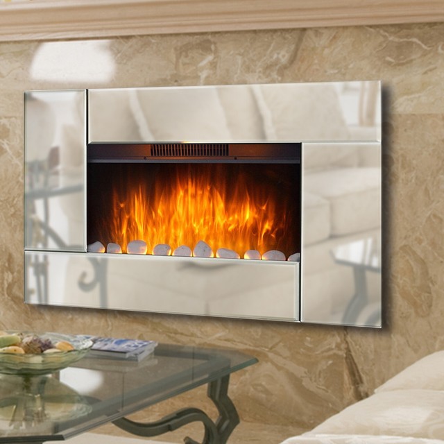 Wall Mounted Glass Fireplace Electric Fire Widescreen Home Living Flame ...