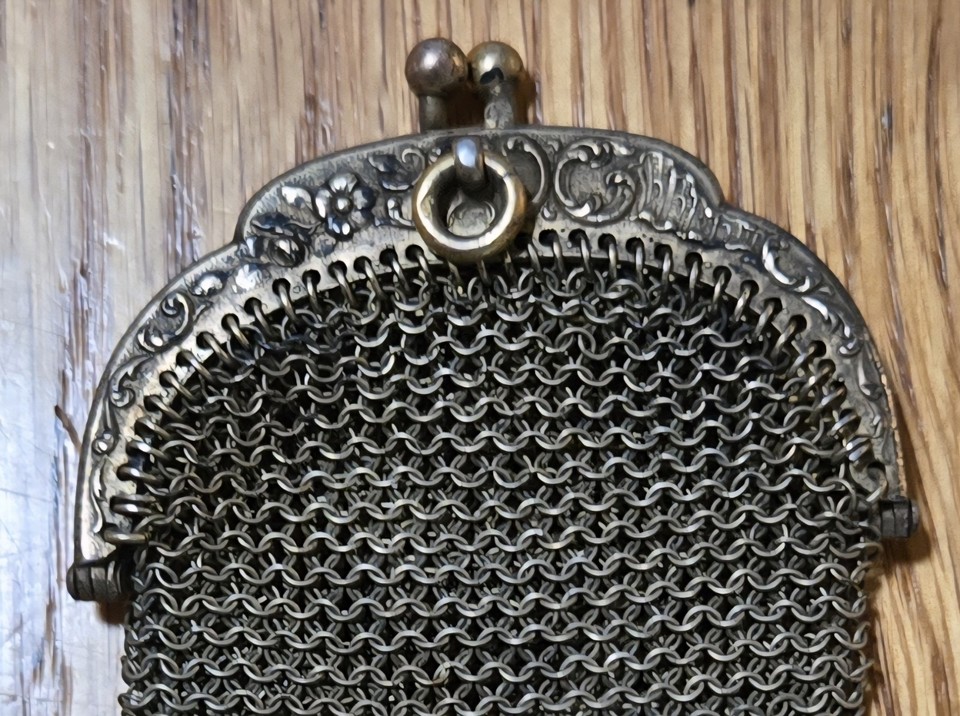 Antique Victorian Edwardian Chainmail Coin Purse Brass? | eBay