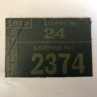 Vintage 1919 Pennsylvania cloth hunting license | eBay