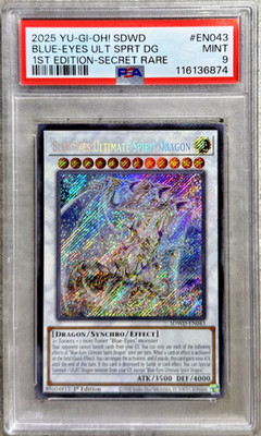 Yugioh Card 1st Ed. Blue Eyes Ultimate Spirit Dragon Secret R PSA 9 ...