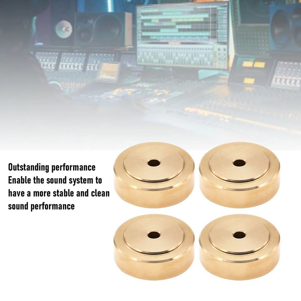 4 Pack Brass Gold Board Feet with Non Slip Pads for Chopping and ...