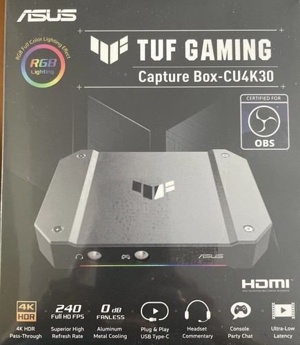ASUS TUF Gaming Video Capture Card(CU4K30) 4K/2K/1080p120, Near-Zero ...