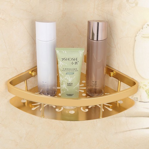 Aluminum Bath Single Tier Triangular Shower Caddy Shelf Bathroom Corner ...