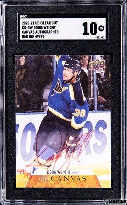 2020-21 Doug Weight UD Clear Cut Canvas Autograph Auto Red Ink /93 #CS ...