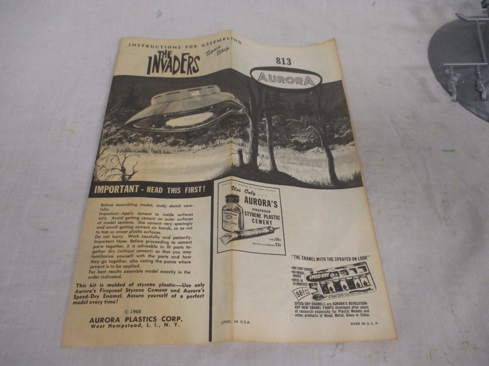 AURORA #813-150 UFO From The Invaders Model Kit (1968) | eBay