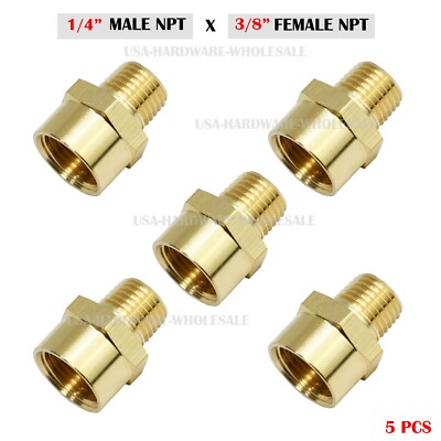 5 PCS BRASS Extension Reducer Adapter, 1/4 Male NPT x 3/8 Female NPT | eBay