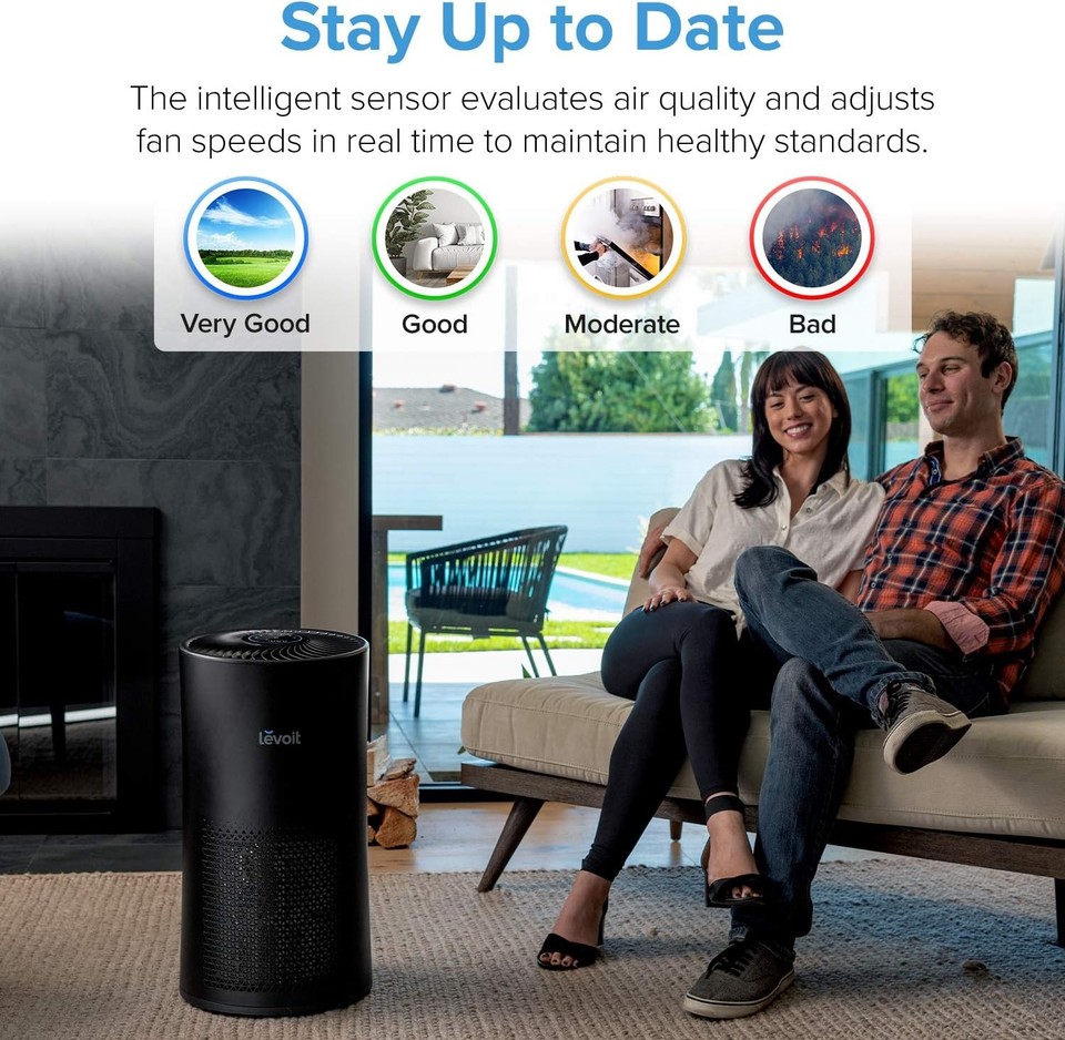 Air Purifier for Home Large Room with Air Quality Monitor Quiet for ...