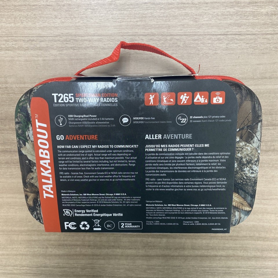 Motorola Talkabout T265 Sportsman Edition Two-Way Radio | eBay