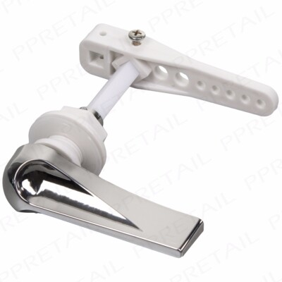 2x QUALITY CHROME BATHROOM TOILET HANDLE KIT Flush Lever Arm Cistern ...