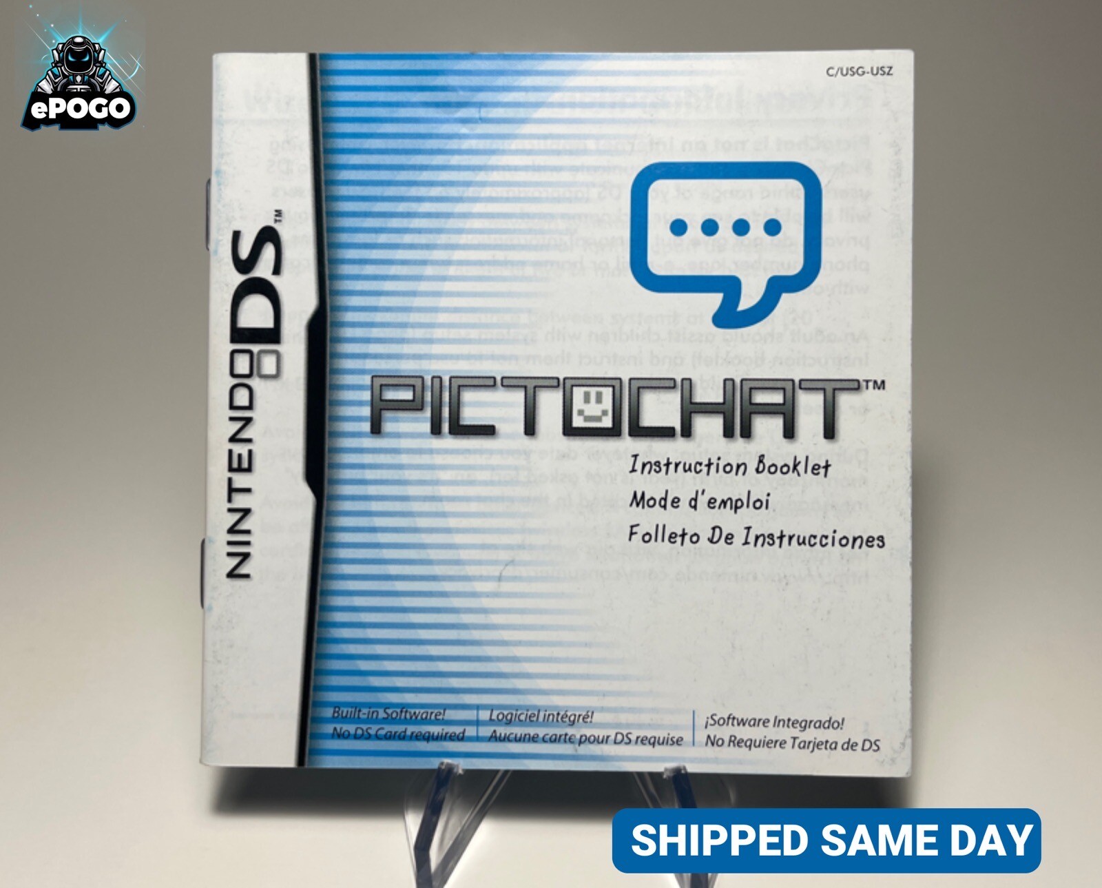 Pictochat (Nintendo DS 3DS DSi) Authentic Manual Instruction Booklet ...