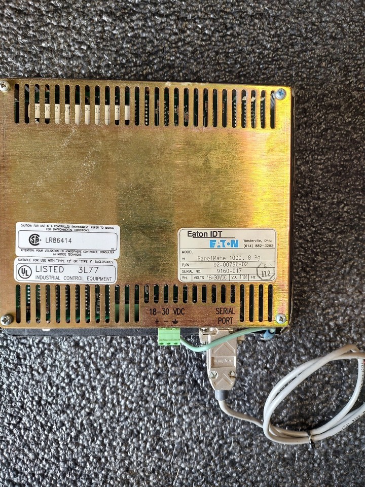 Eaton IDT PanelMate 1000 Operator Interface, 8 PG P/N 92-00756-02 ...