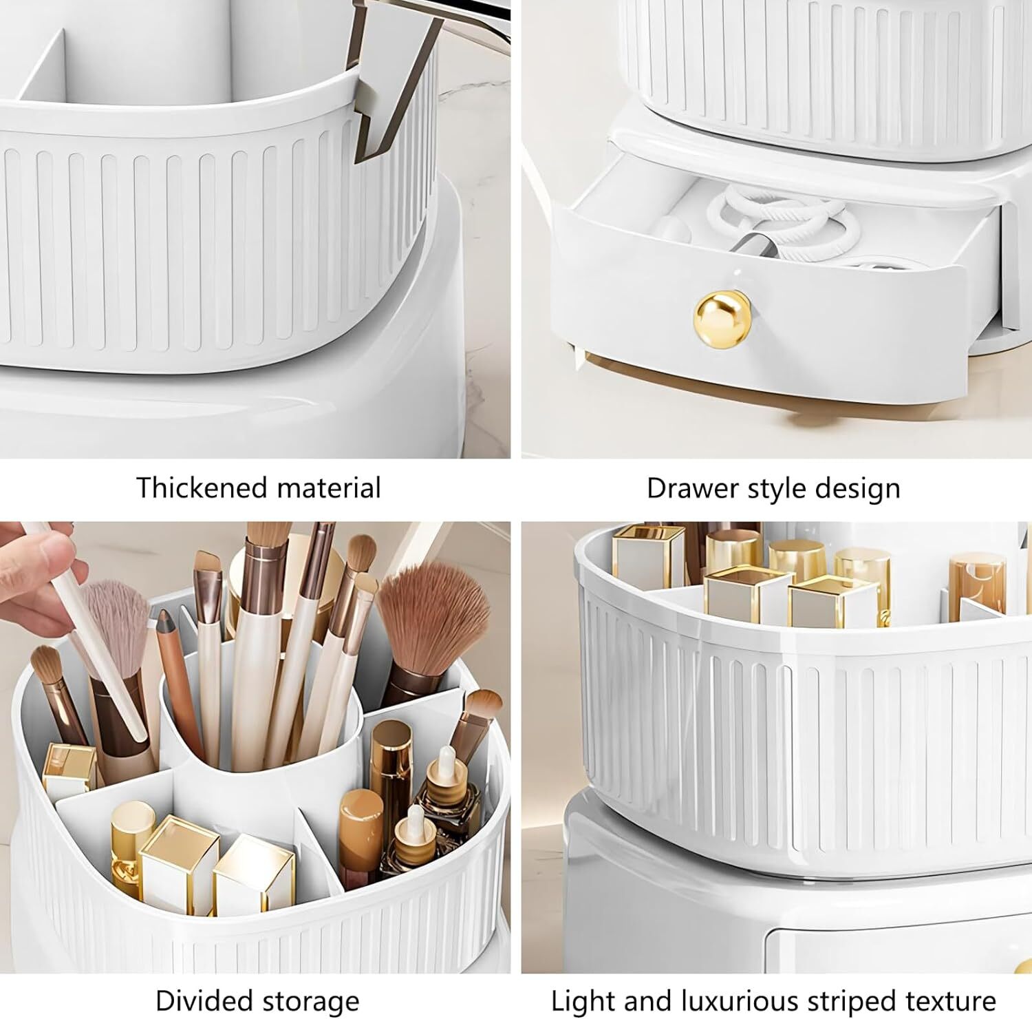 DASITON Stackable Makeup Organizer,Makeup Brush Holder With White | eBay