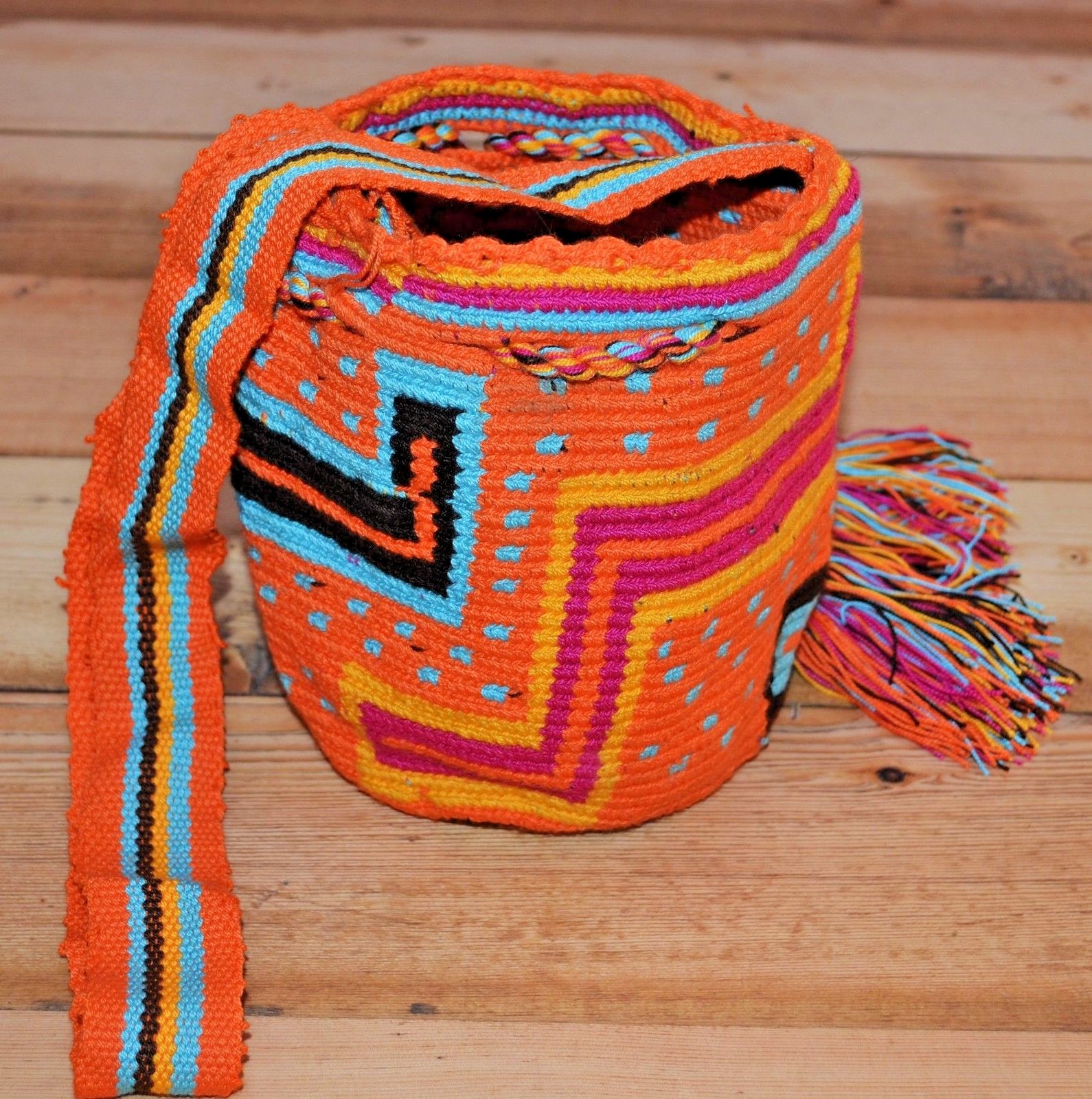 Tribally Hand Woven Wayuu Colorful Mochila Textile Bag, Colombia, South ...