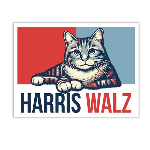 Harris Walz 2024 6" Sticker, Sticker Cat Lady Madam Presiden 2024. | eBay